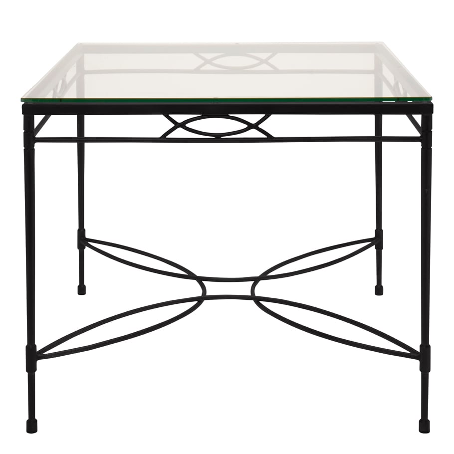 AMALFI GLASS TOP DINING TABLE SQUARE 91 - JANUS et Cie