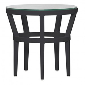 SLANT GLASS TOP SIDE TABLE ROUND 51 - JANUS et Cie