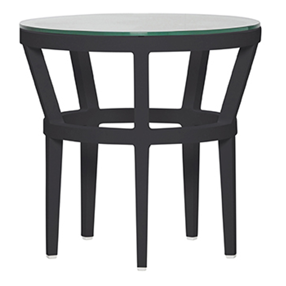 SLANT GLASS TOP SIDE TABLE ROUND 51 - JANUS et Cie