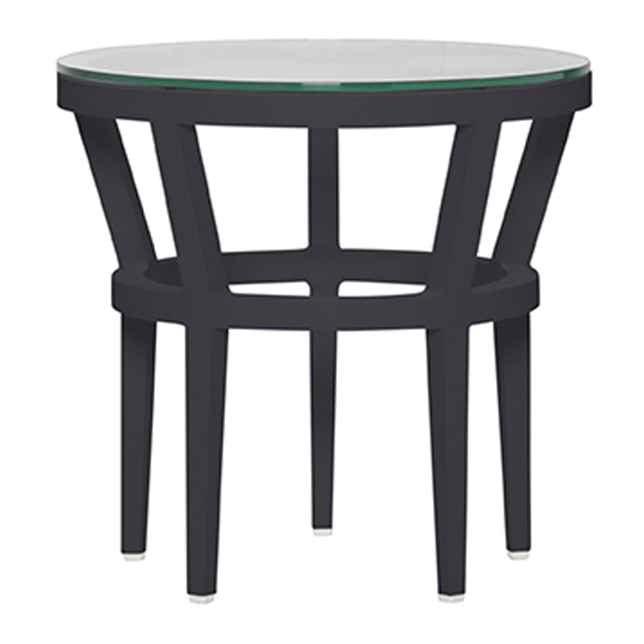 SLANT GLASS TOP SIDE TABLE ROUND 51 - JANUS et Cie